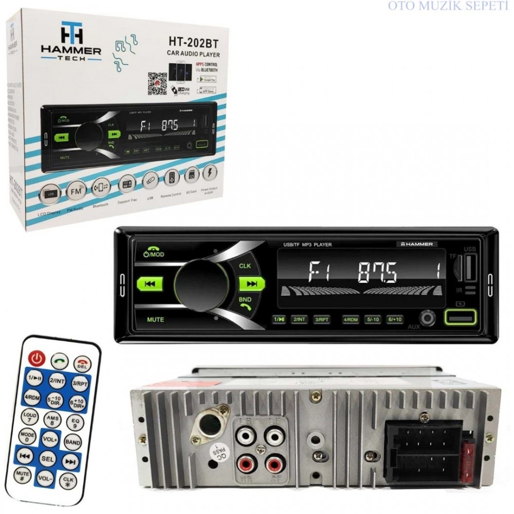Oto Muzik Sepeti - Hammer Tech 4X50W Bt/usb/sd/fm/aux Oto Teyp - Fiyatı ve Özellikleri